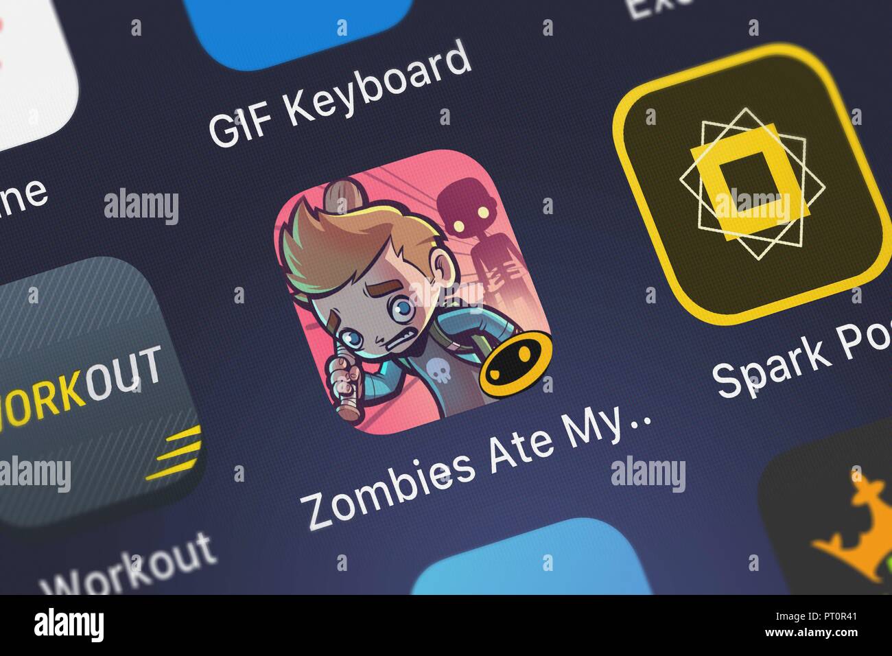 London, United Kingdom - October 05, 2018: Screenshot of the mobile app ...