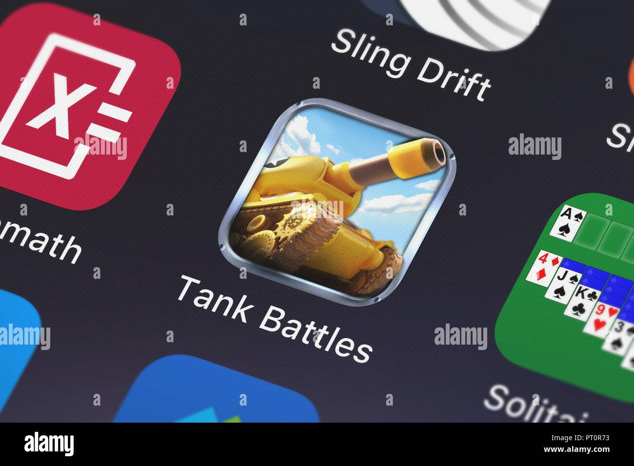 London, United Kingdom - October 05, 2018: Icon of the mobile app Tank ...