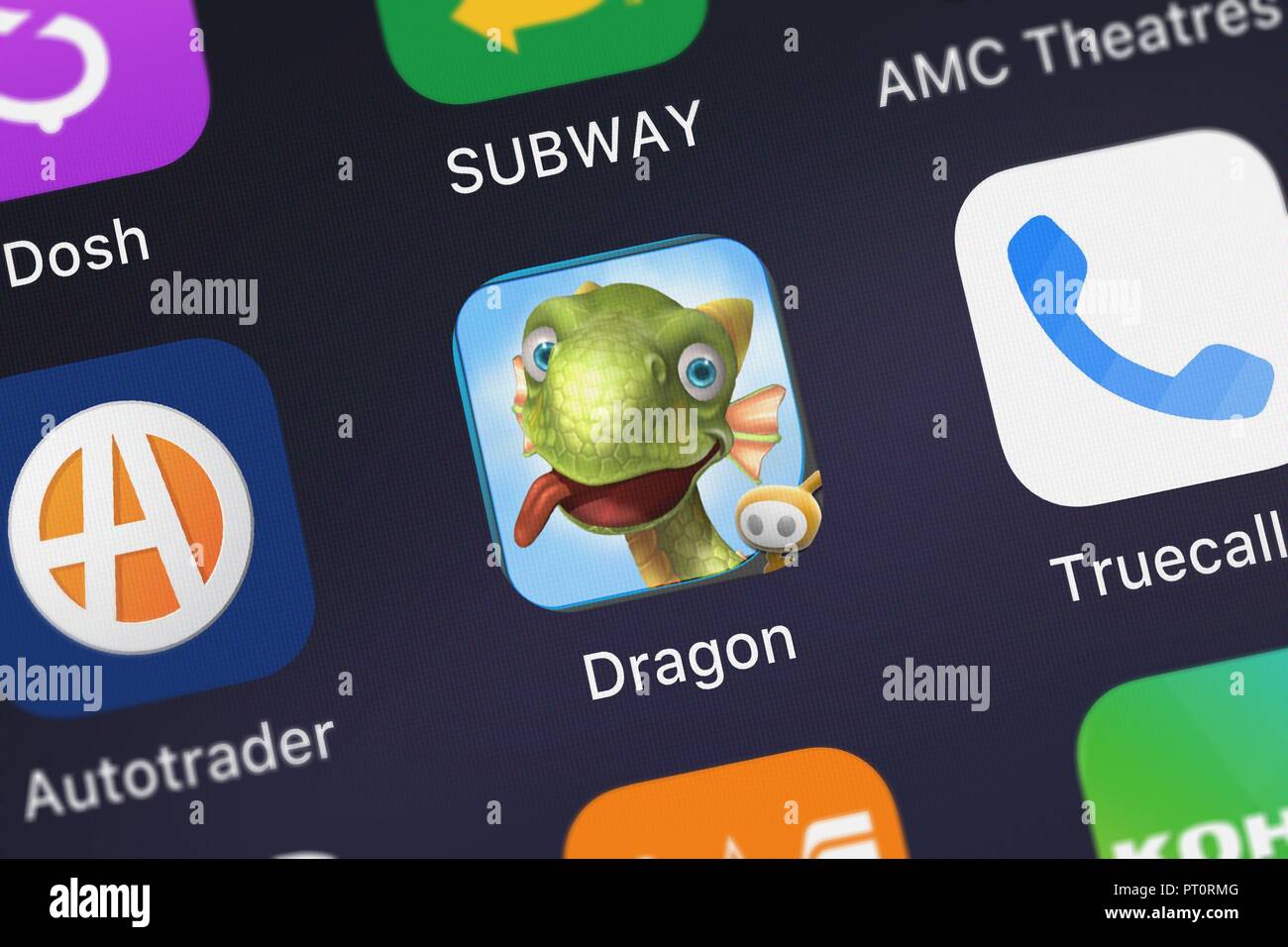 London, United Kingdom - October 05, 2018: Close-up shot of the My ...