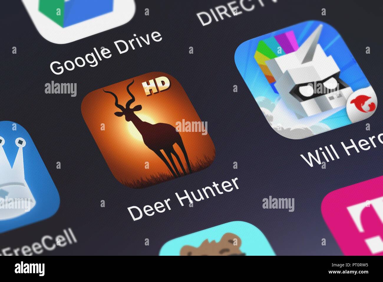 London, United Kingdom - October 05, 2018: Screenshot of Glu Games Inc ...