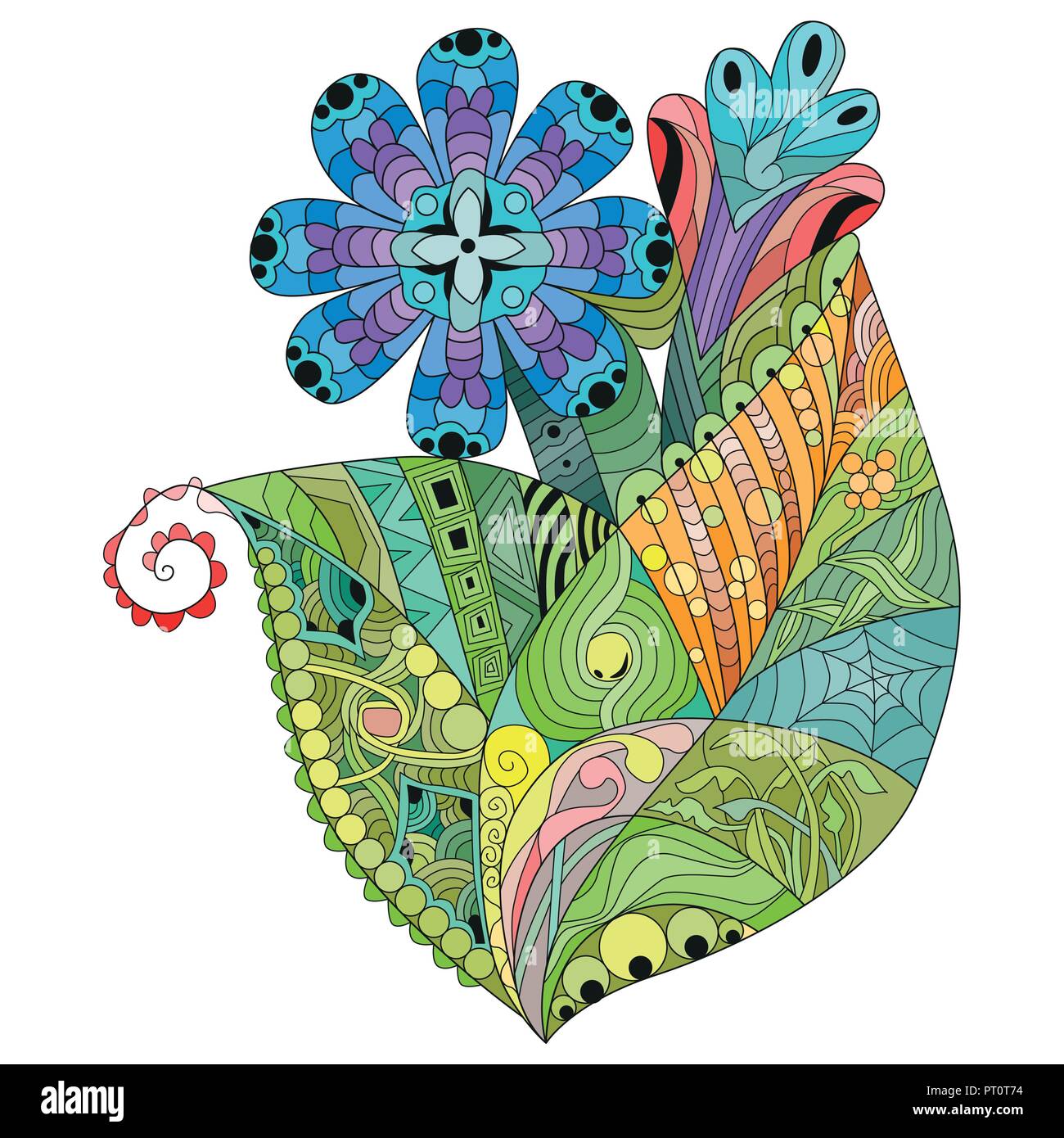 Zentangle stylized flower. Hand Drawn lace vector illustration Stock ...