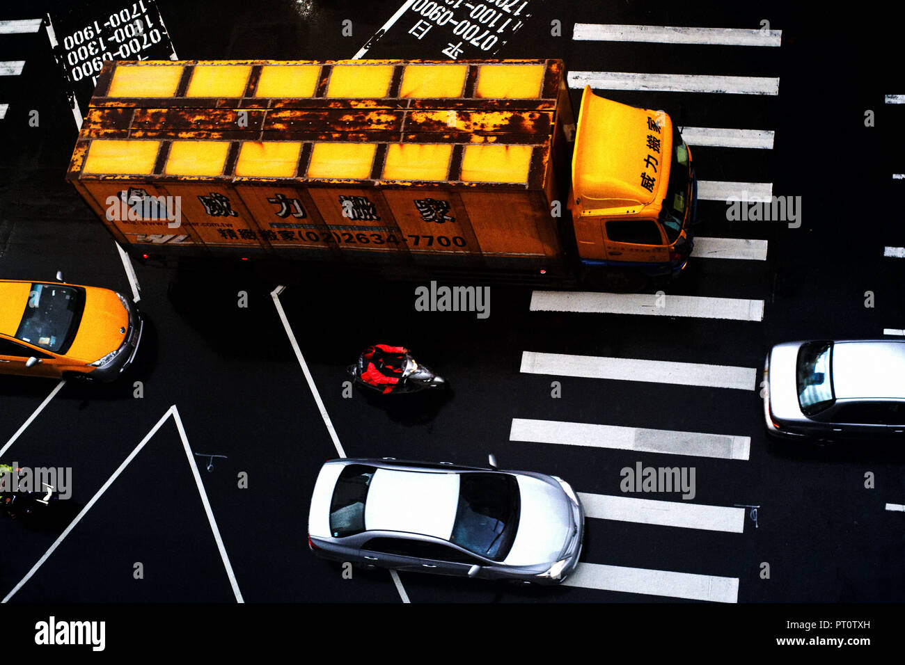 Taipei Traffic Aerial Stock Photo - Alamy