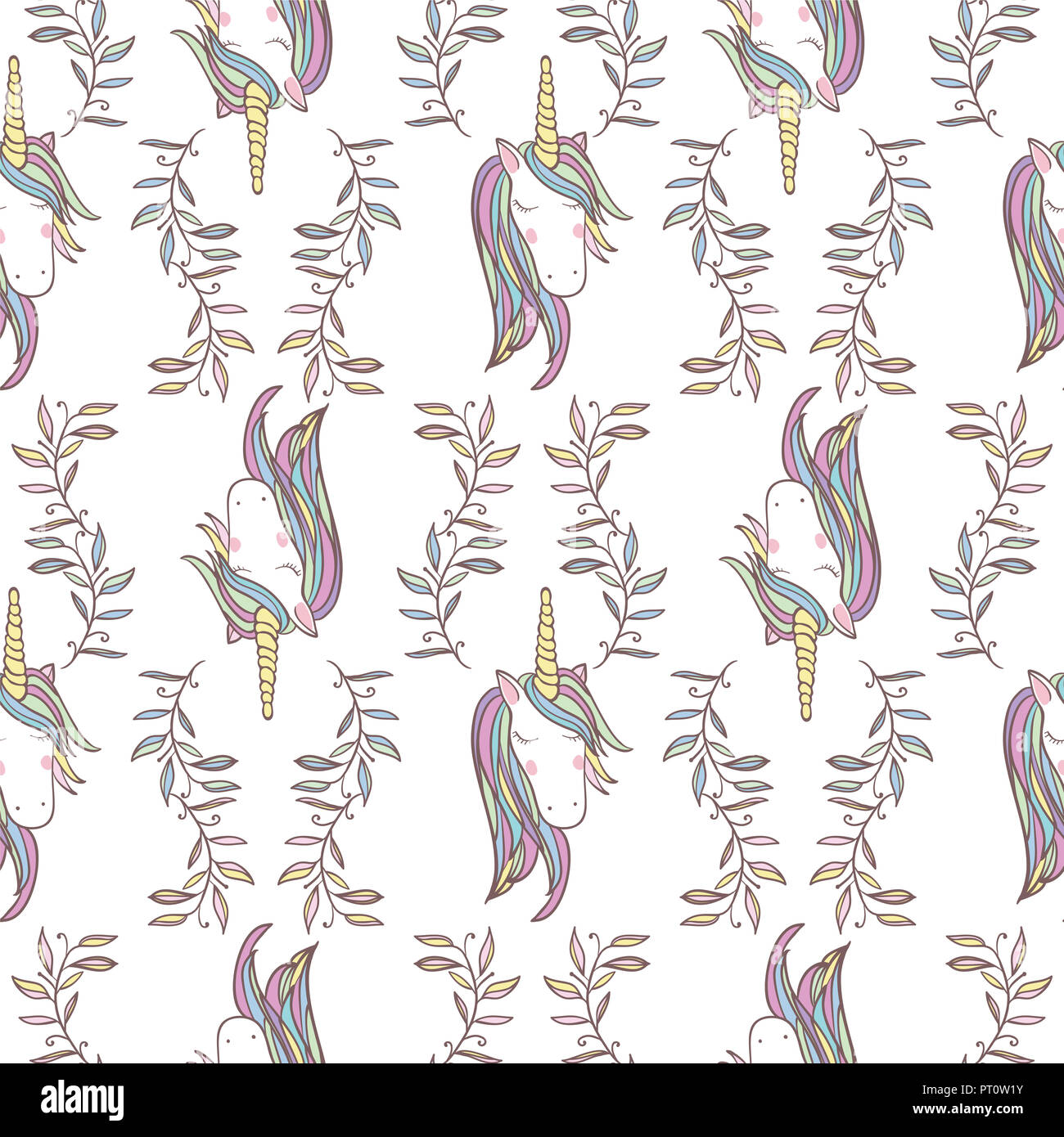Doodle fairy seamless pattern Cut Out Stock Images & Pictures - Alamy