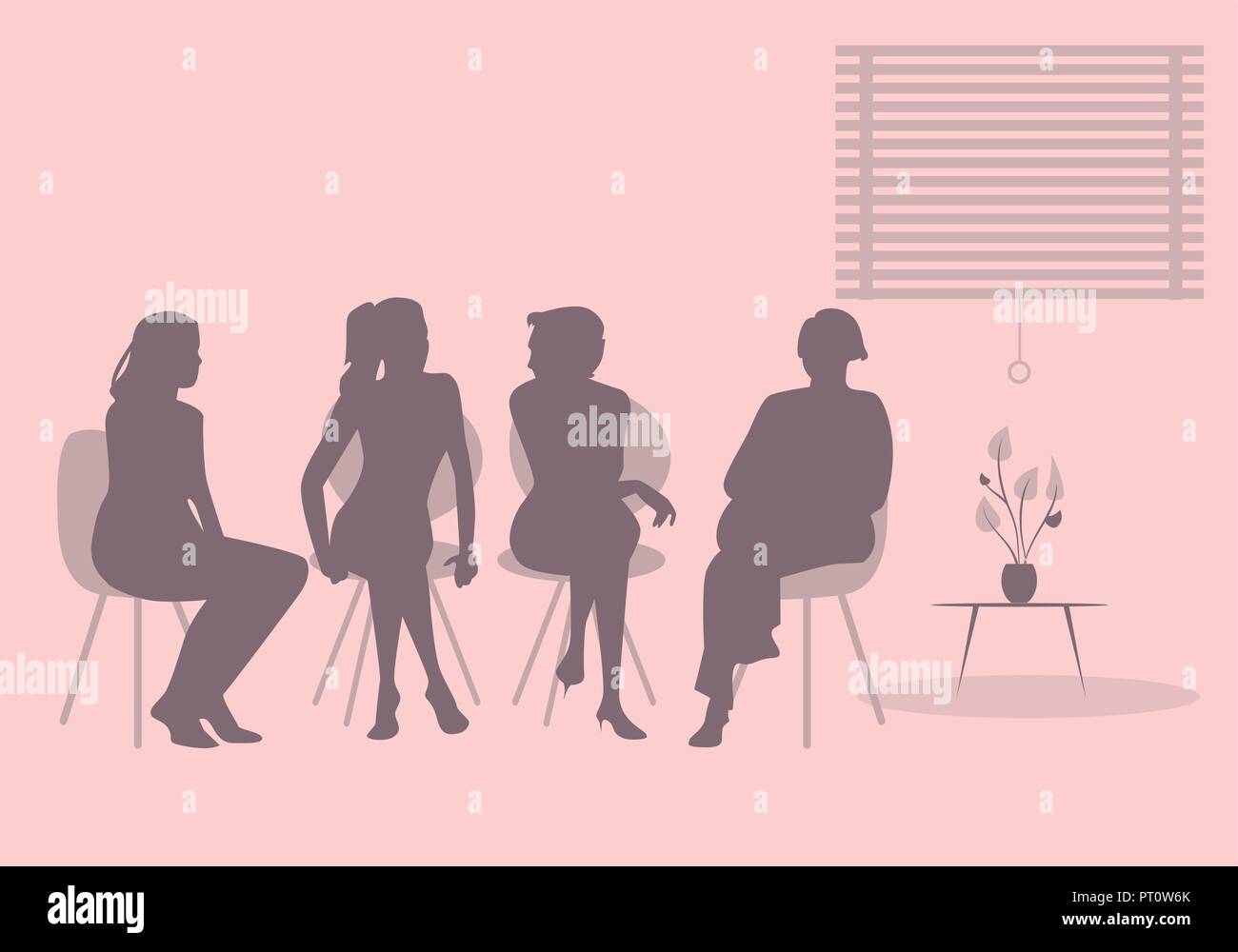 Silhouette Of Women Talking