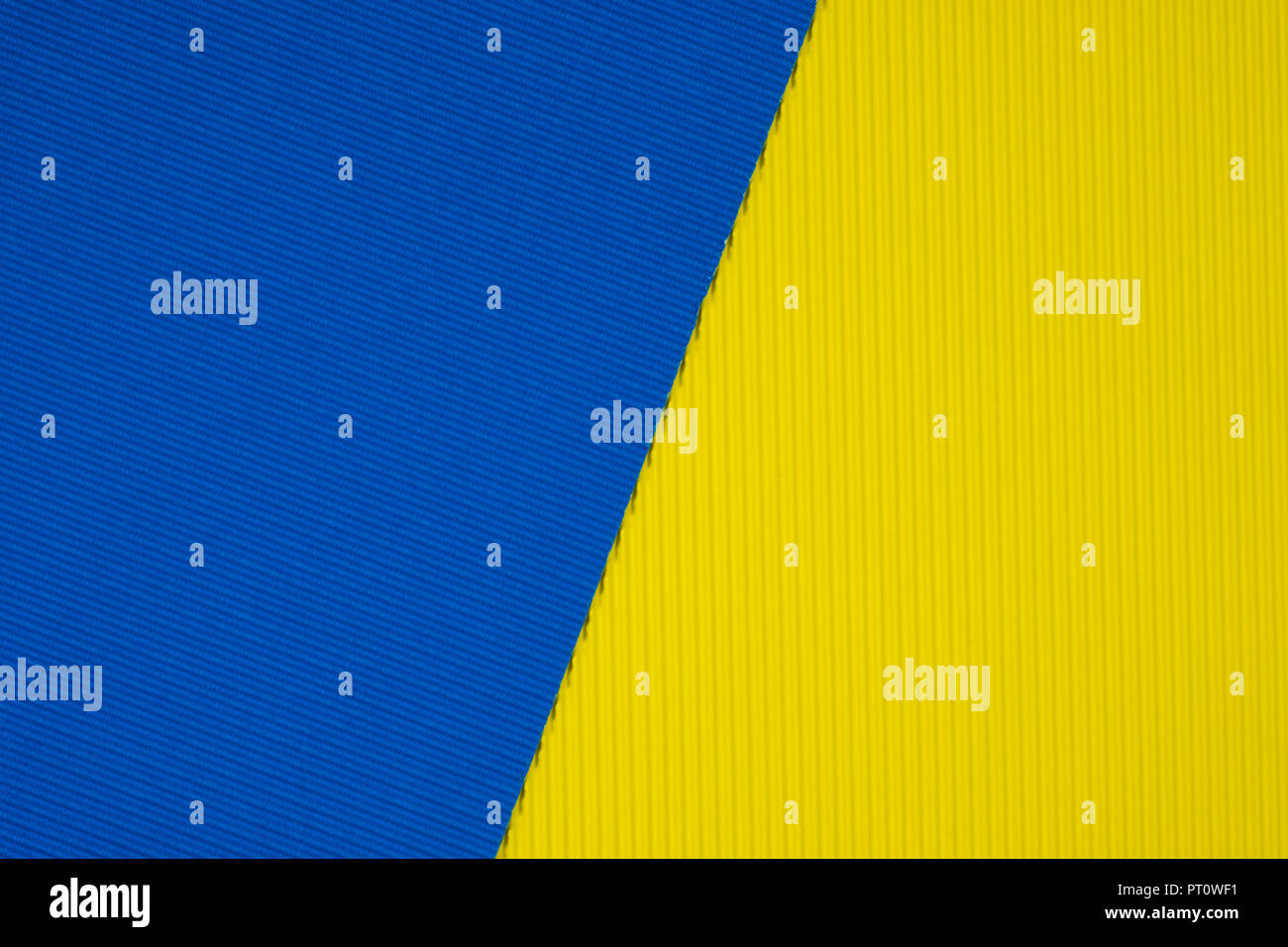 Blue and yellow corrugated paper texture, use for background. vivid ...
