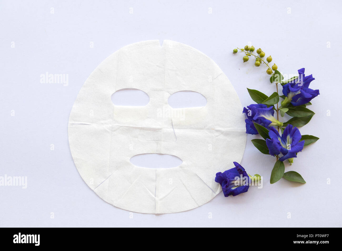 natural aroma sheet mask for skin face from herbal butterfly pea blue ...