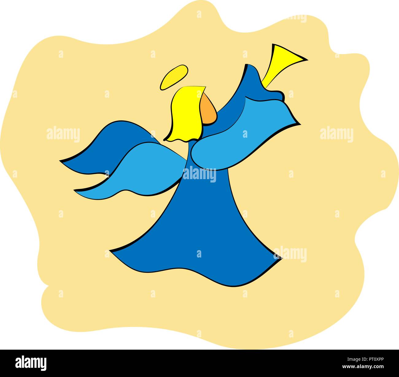 Christmas angel playing trumpet Stock Vector Image & Art - Alamy