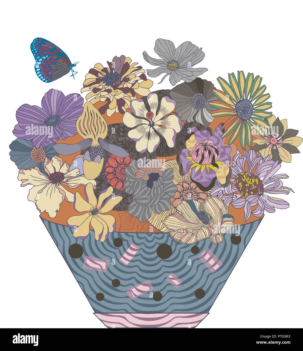 Flower pot in autumn colors Stock Photo - Alamy