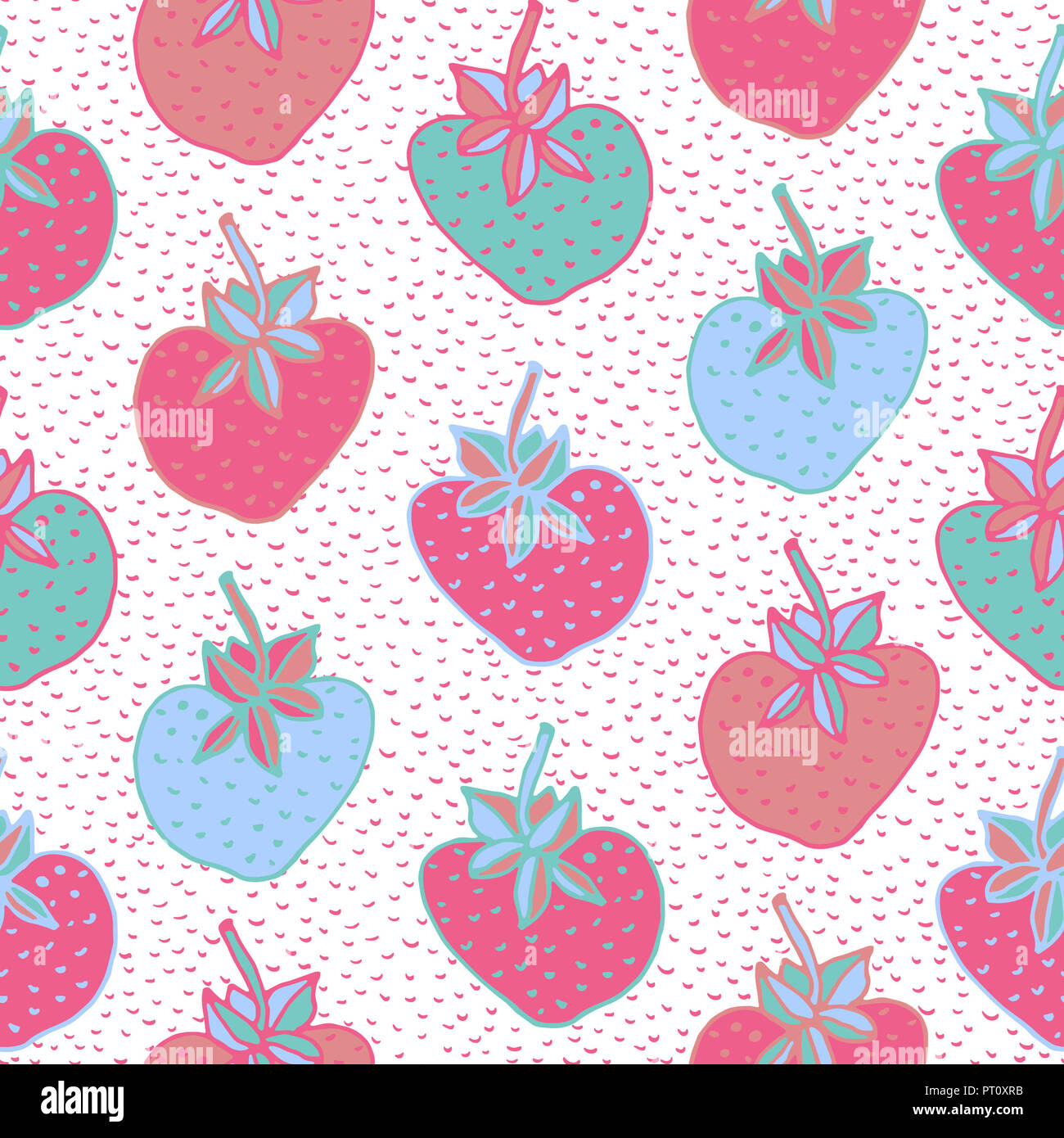 Strawberry field repeated pattern Stock Photo - Alamy