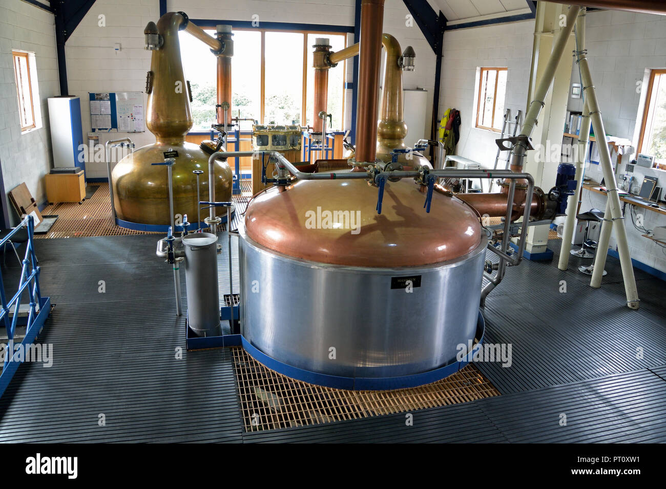 Distilling equipment making single malt English Whisky at St George's ...