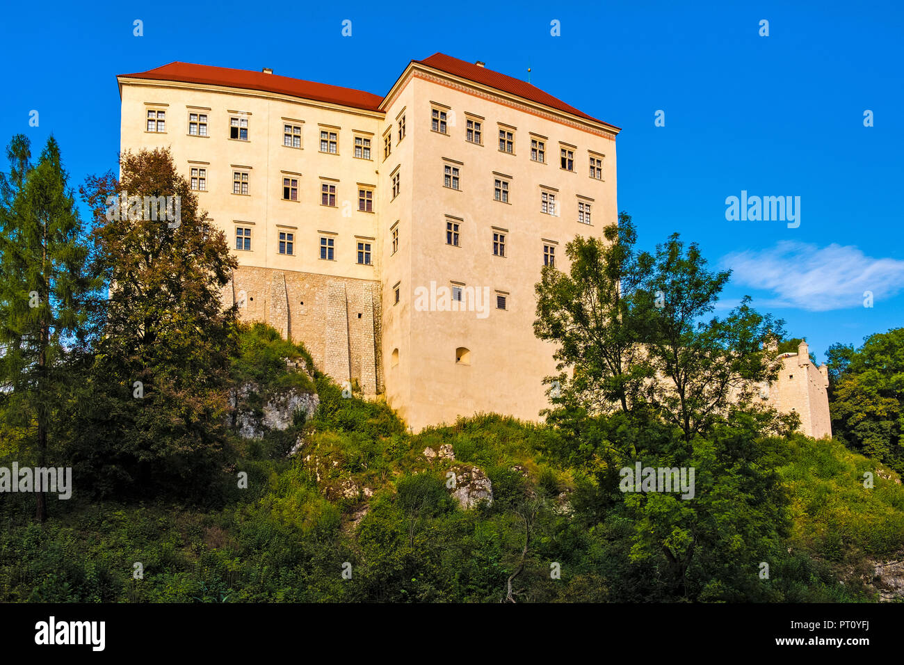 Pieskowa Skala, Lesser Poland / Poland - 2018/09/09: Historic castle ...