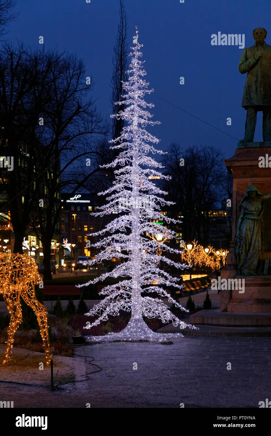 HELSINKI, FINLAND: December 15, 2016:Christmas decorations City of ...