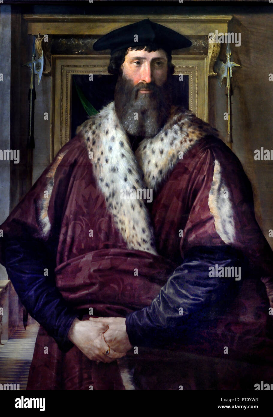 Portrait of a Dignitary 1537 by Girolamo Francesco Maria Mazzola ...