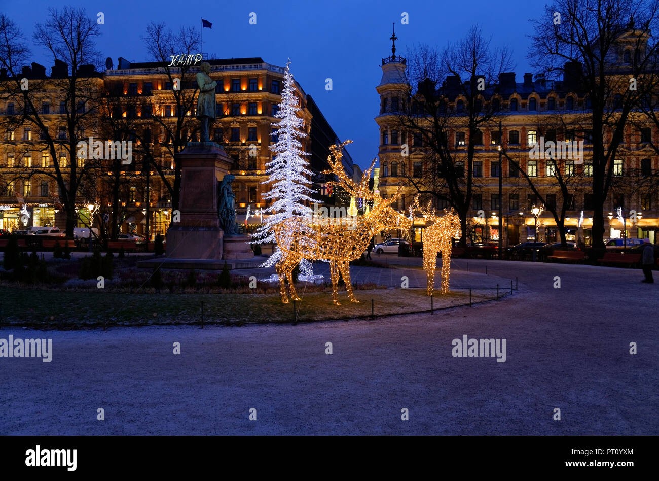 HELSINKI, FINLAND: December 15, 2016:Christmas decorations City of ...