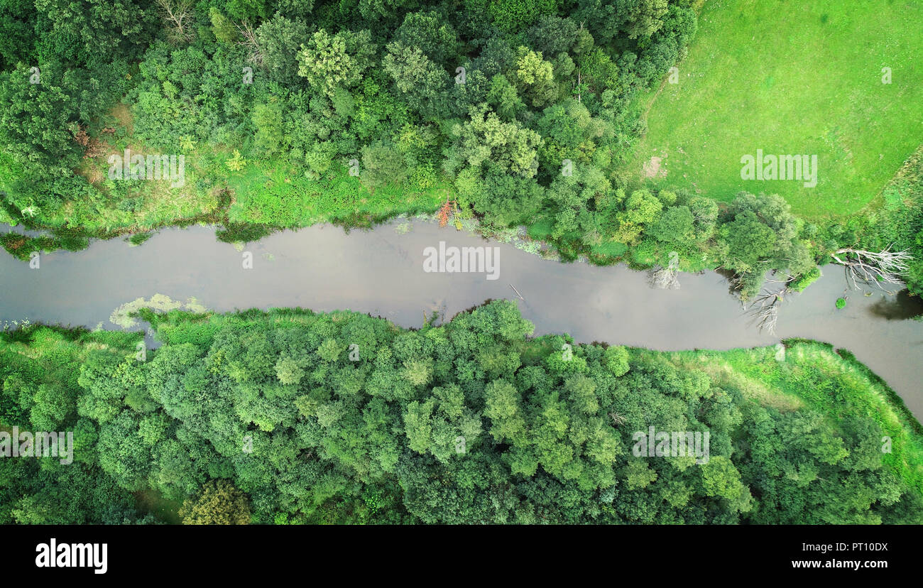 Natural river from the drone Stock Photo - Alamy