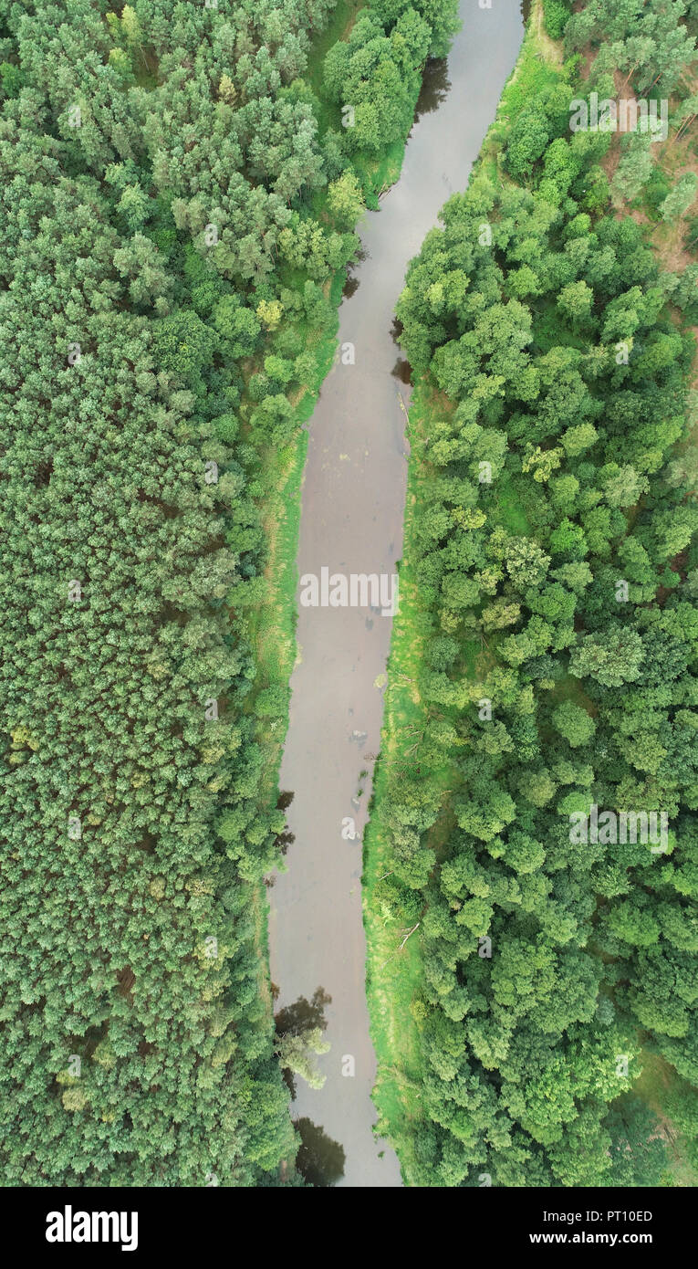 Natural river from the drone Stock Photo - Alamy