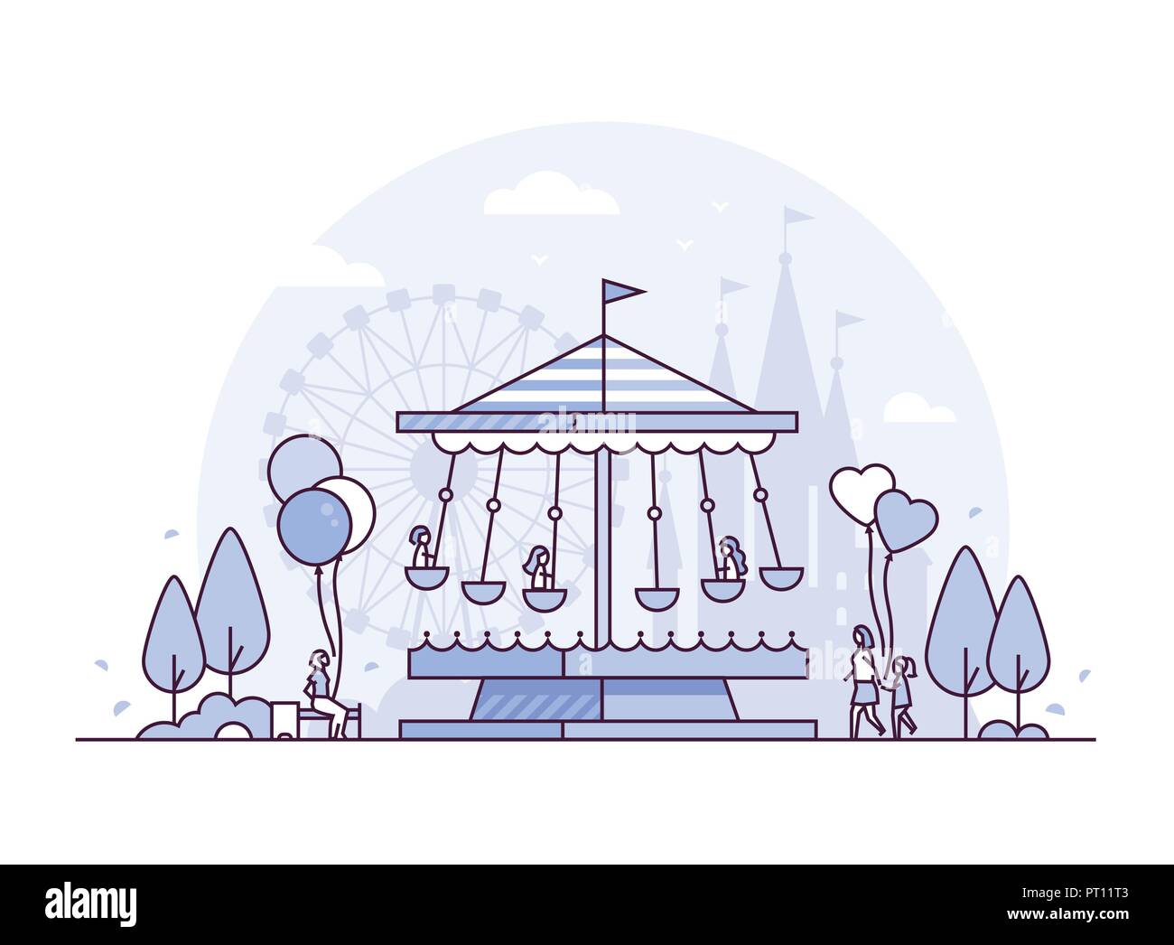 Thin line design banner Cut Out Stock Images & Pictures - Alamy