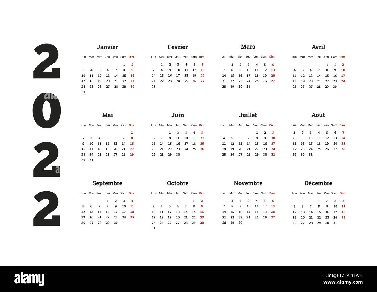 2022 french calendar hi-res stock photography and images - Alamy