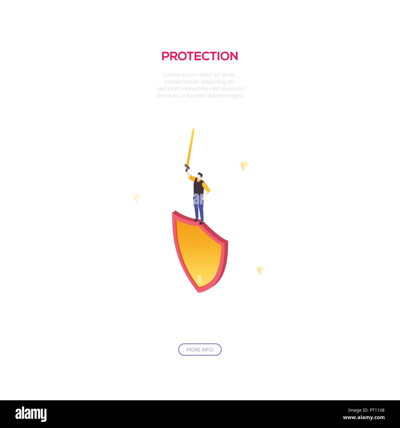 Protection and safety - modern isometric vector web banner Stock Vector ...