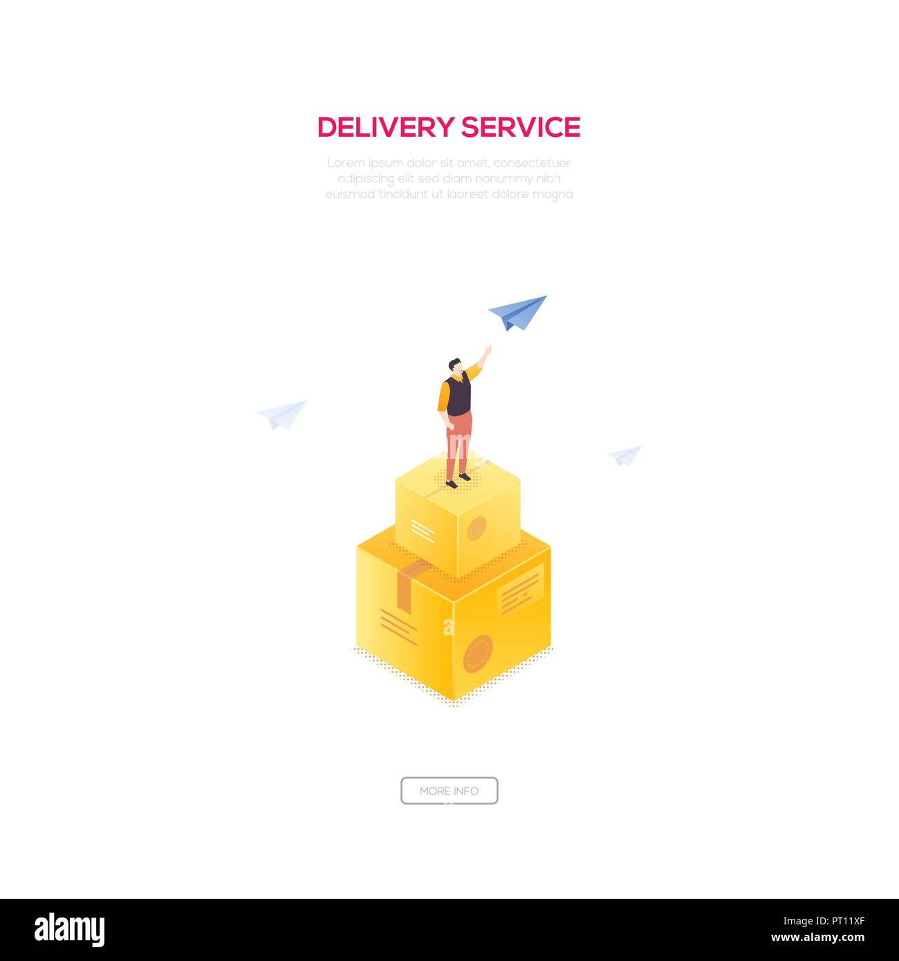Delivery service isometric concept Cut Out Stock Images & Pictures - Alamy