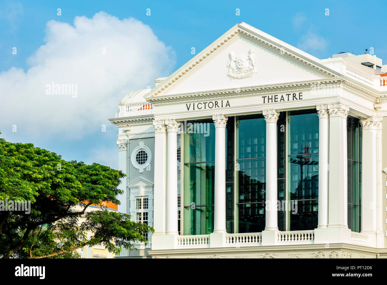 Singapore, Victoria Theatre concert hall architecture details Stock ...