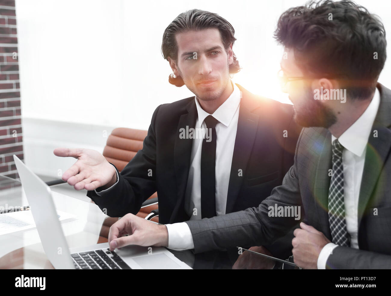 two business people working on laptop. photo with copy space Stock ...