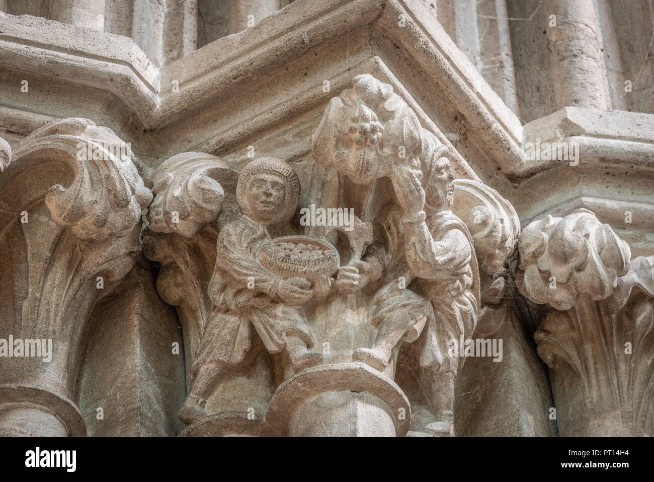 A section from a frieze on one of the ancient columns at the cathedral ...