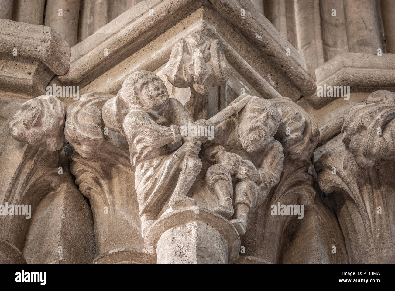 A section from a frieze on one of the ancient columns at the cathedral ...