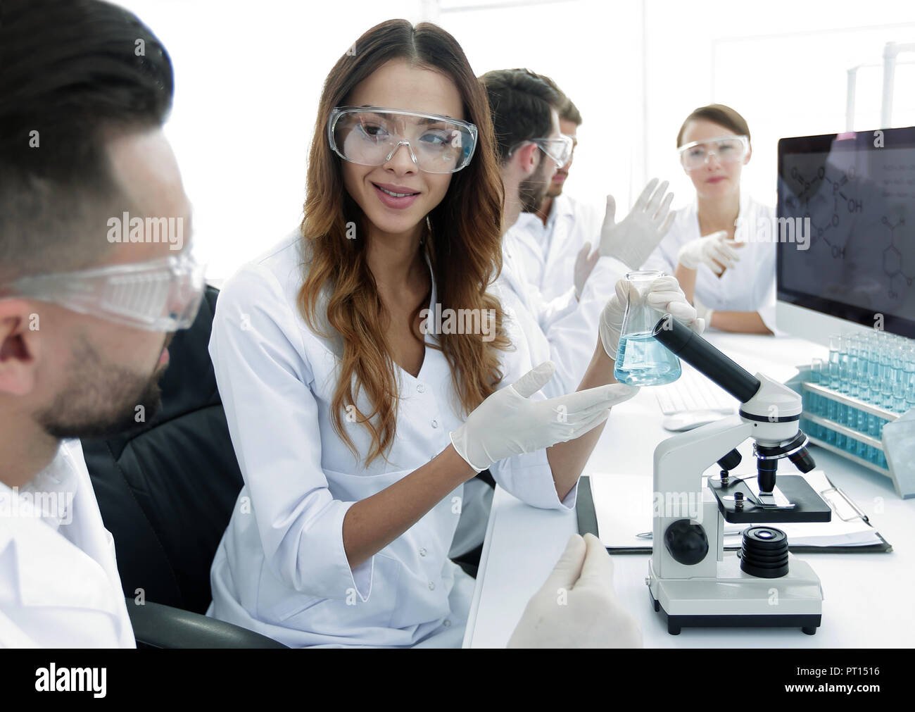 laboratory staff in the workplace.photo with copy space Stock Photo - Alamy