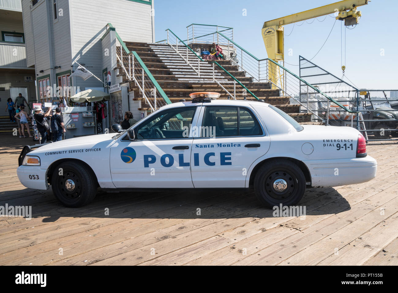 SANTA MONICA CA: A Santa Monica Police Department car parked on the ...