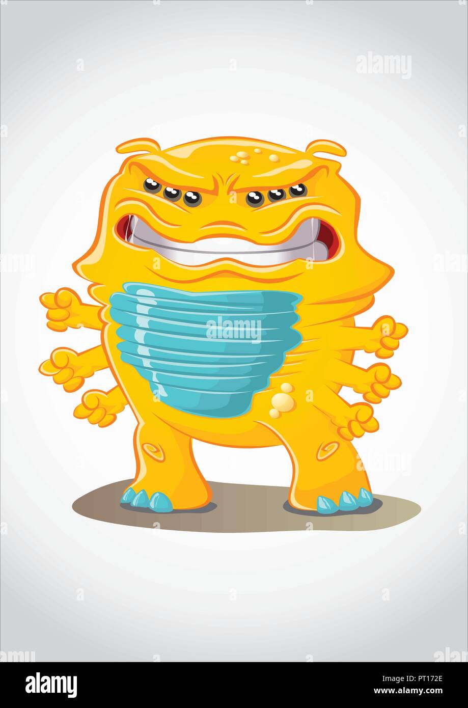Nervous yellow monster Stock Vector Image & Art - Alamy