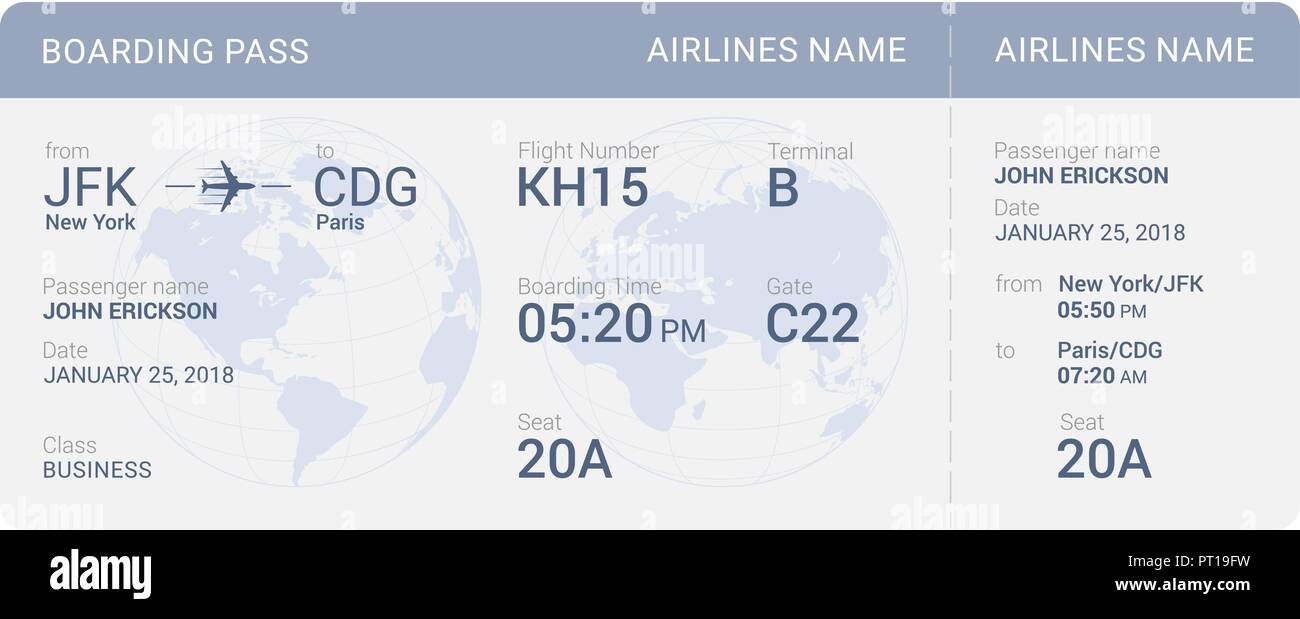 Blue boarding pass Stock Vector Image & Art - Alamy