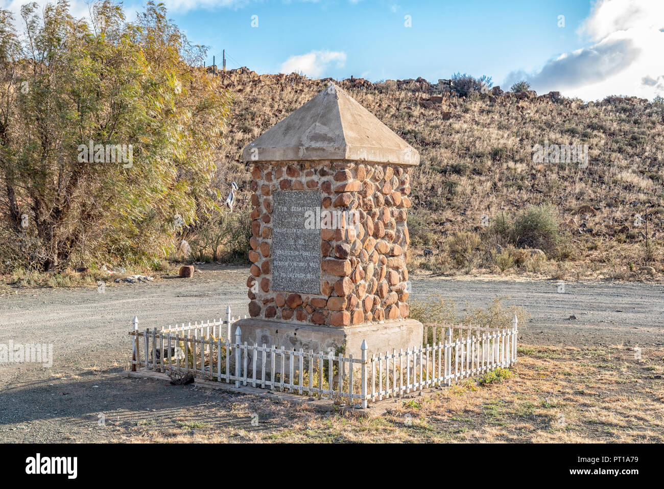 VICTORIA WEST, SOUTH AFRICA, AUGUST 7, 2018: A monument, for the ...