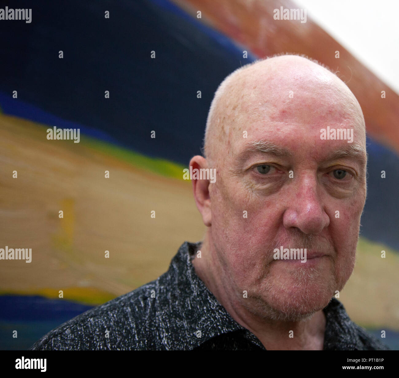 Artist Sean Scully in Kerlin Gallery exhibition of his pictures Stock ...