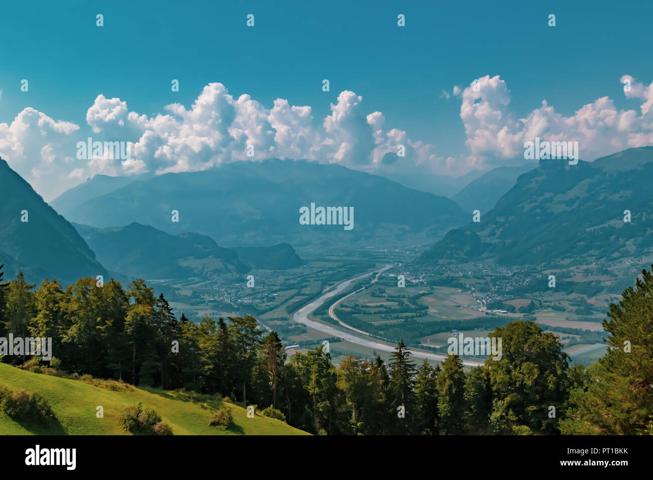Switzerland principality liechtenstein border hi-res stock photography ...