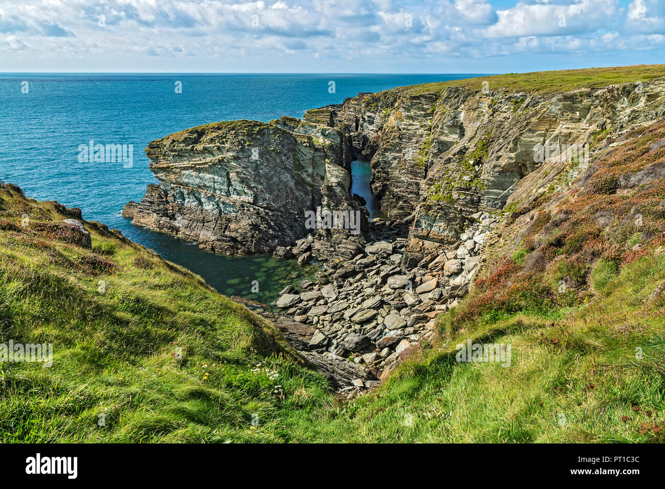 Cliffs at Porth y Gwin bay viewed from the Isle of Anglesey Coastal ...