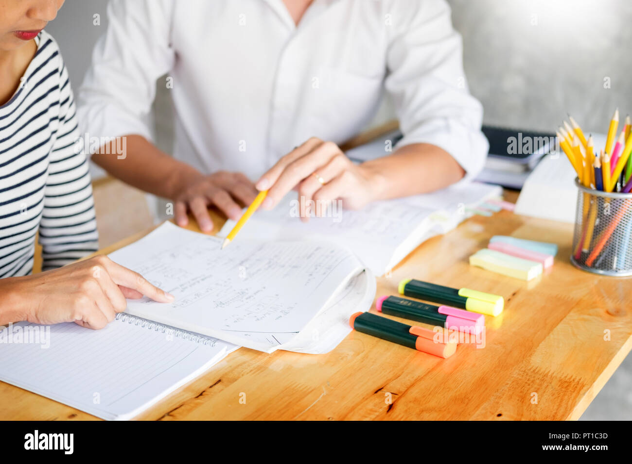 woman learn and teach tutor concept education helping each other ...