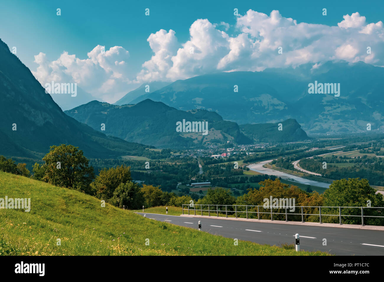 Switzerland principality liechtenstein border hi-res stock photography ...