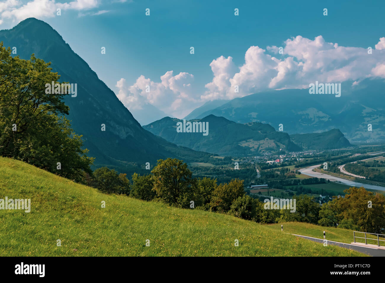 Switzerland principality liechtenstein border hi-res stock photography ...