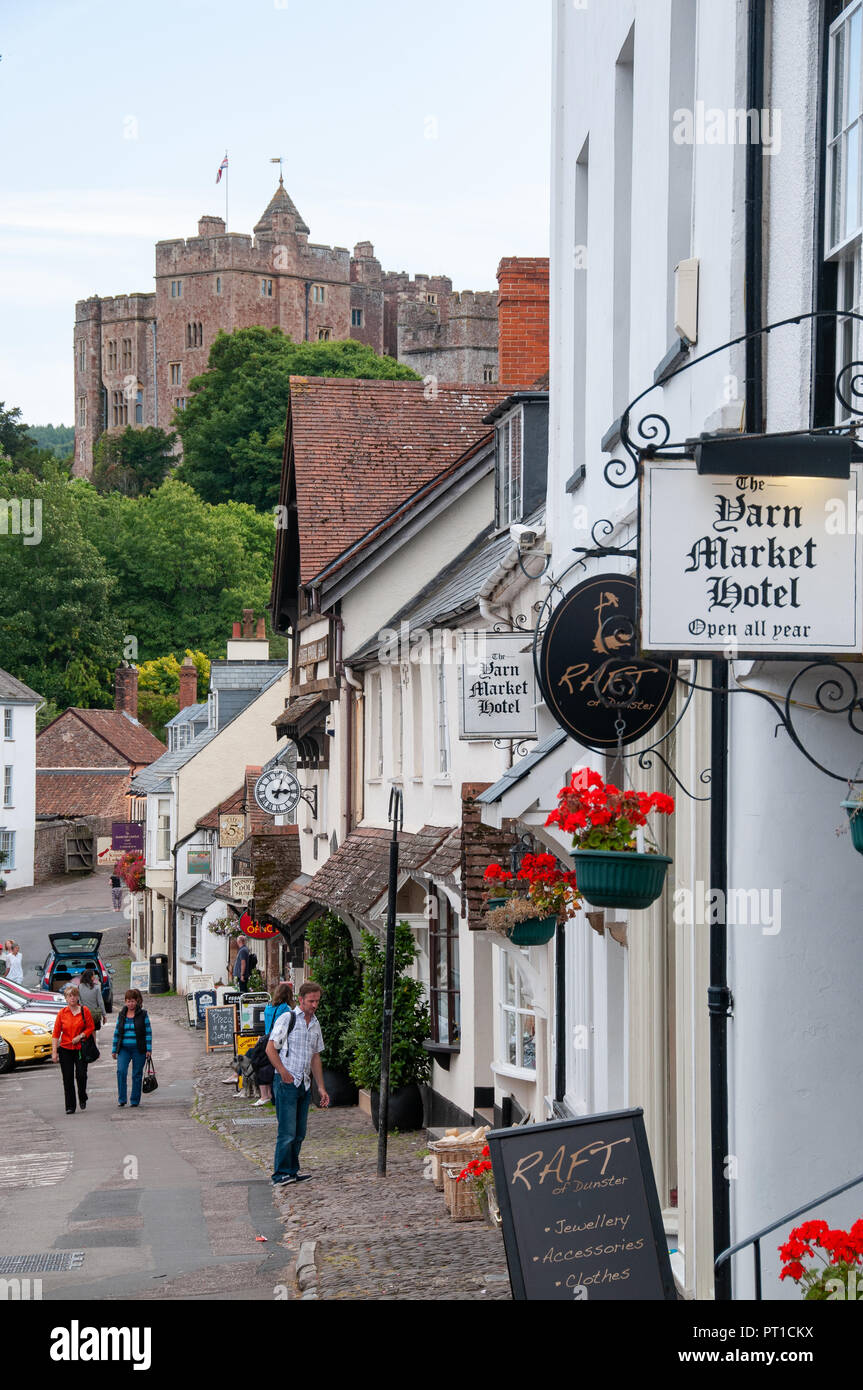 Shopping street scene of little independent shops in Georgian period ...