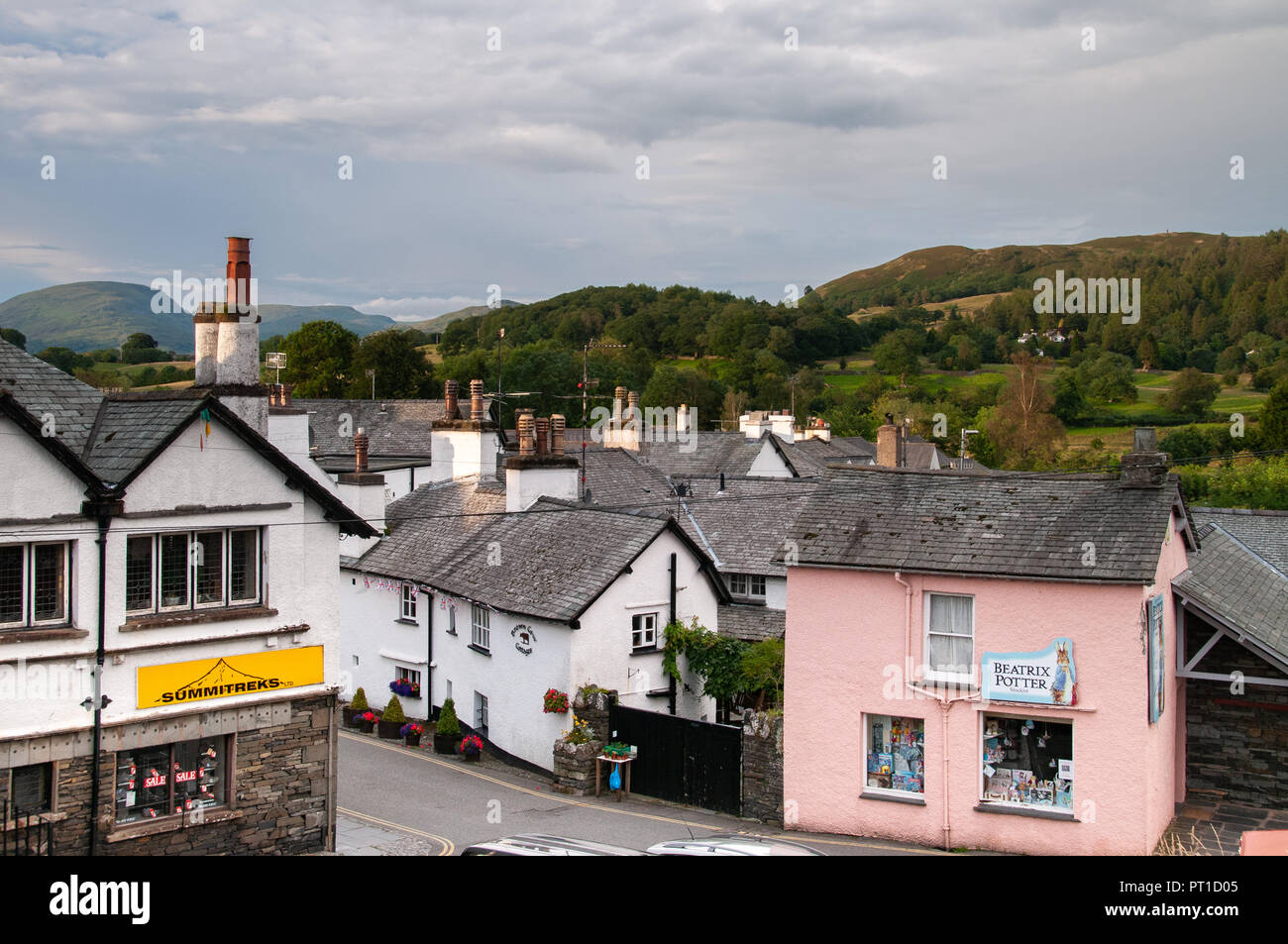 Hawkshead village shops lake district hi-res stock photography and ...