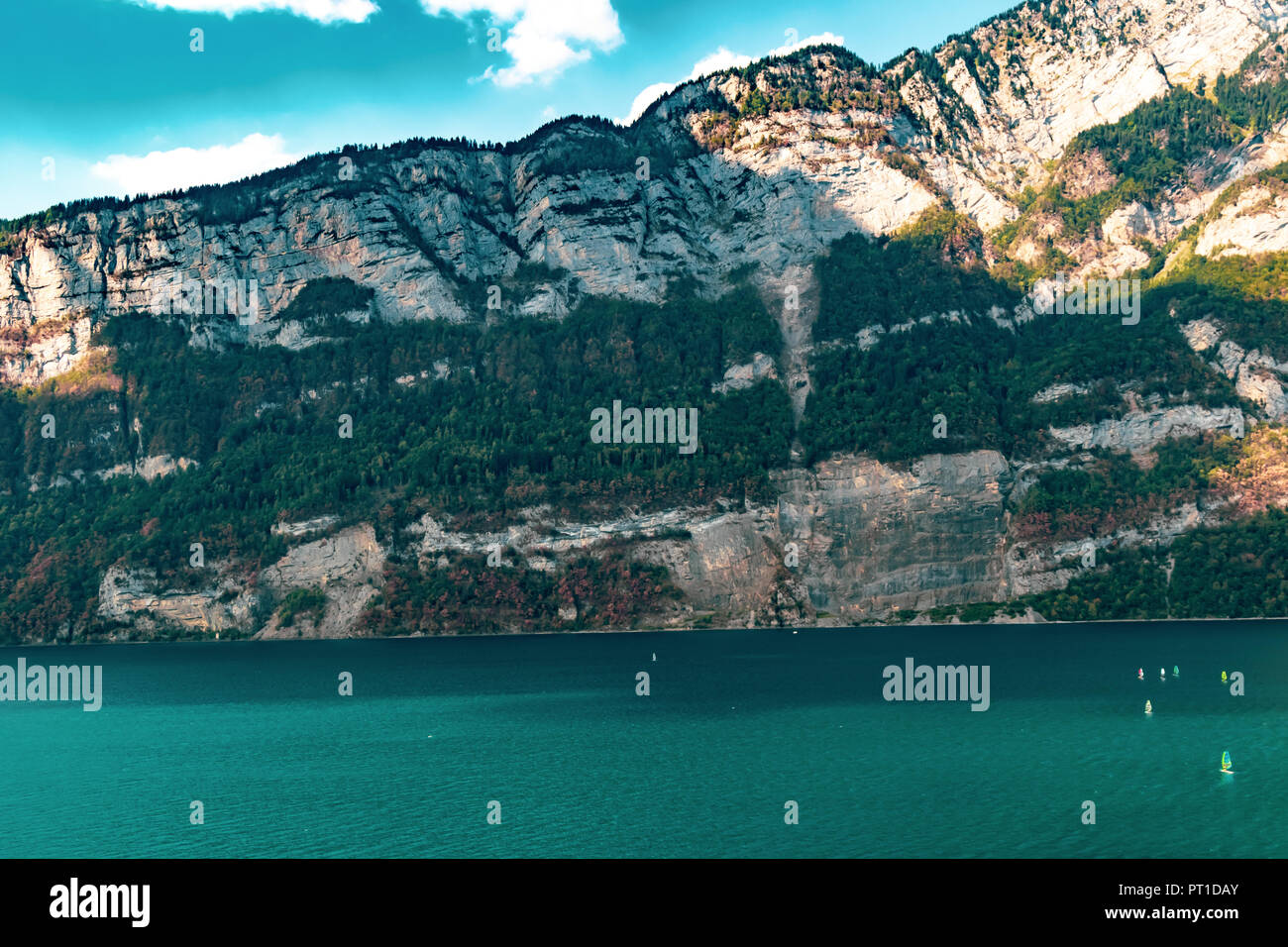 A view of Lake Walensee in Switzerland Stock Photo - Alamy