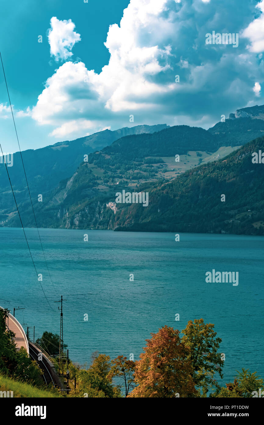 A view of Lake Walensee in Switzerland Stock Photo - Alamy