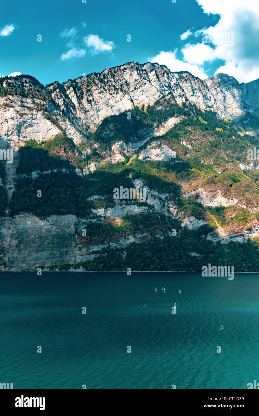 A view of Lake Walensee in Switzerland Stock Photo - Alamy