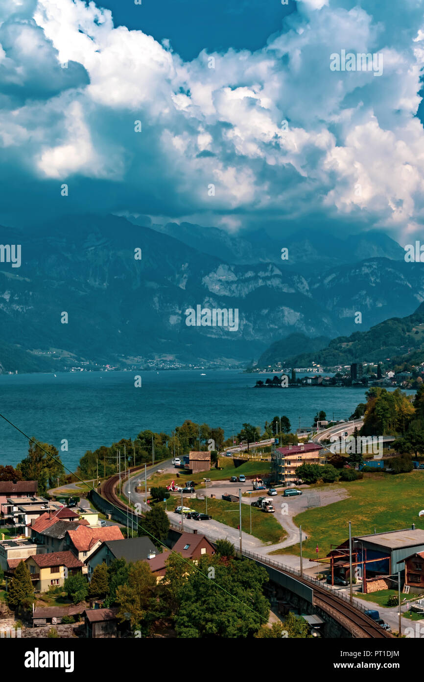 A view of Lake Walensee in Switzerland Stock Photo - Alamy