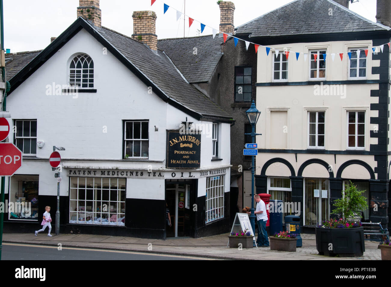 Part of a street scene of Hawkshead in Cumbria, Lake Disrict showing ...