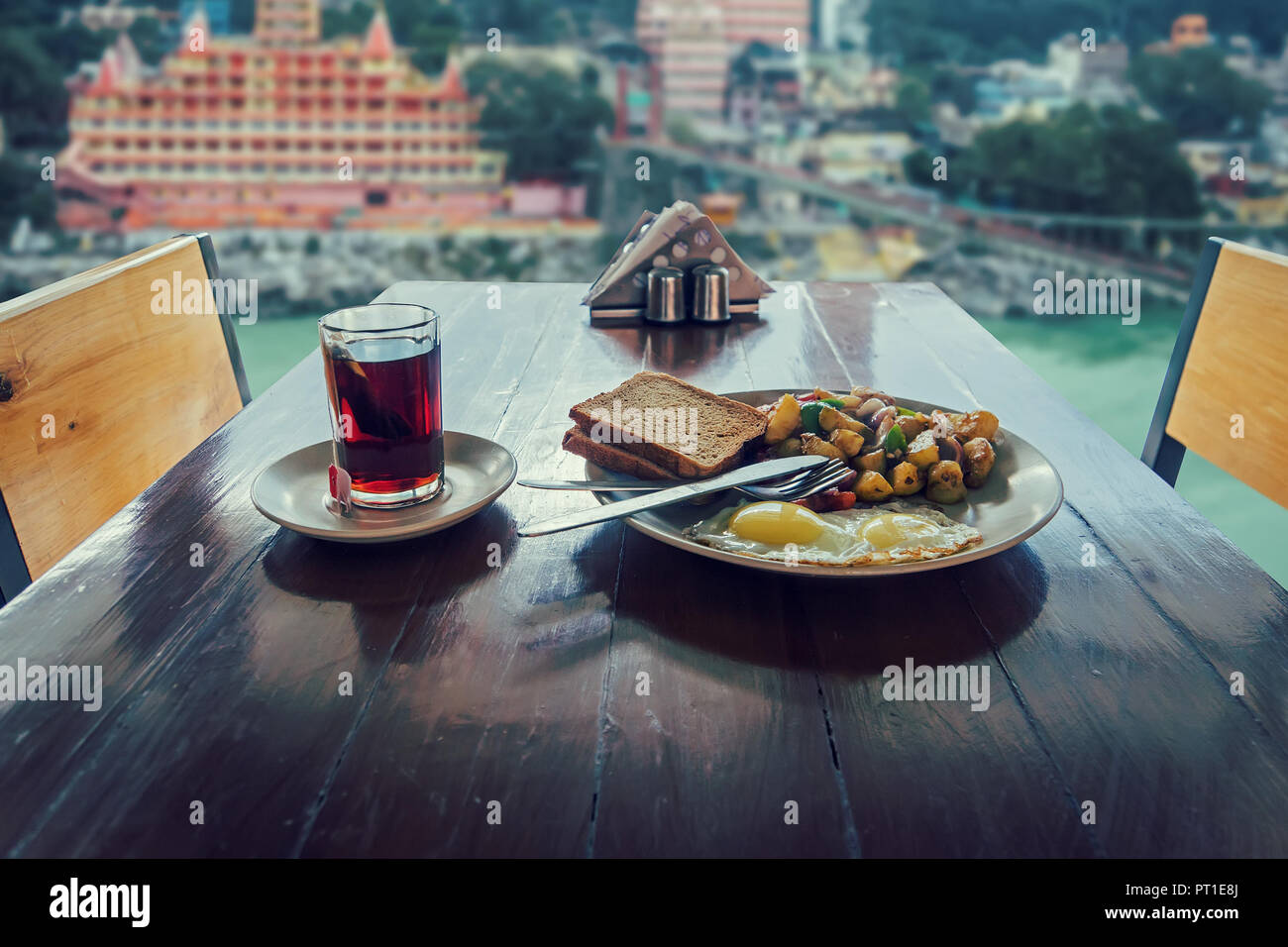 Open-air Breakfast is served at the cafe , which offers beautiful views ...