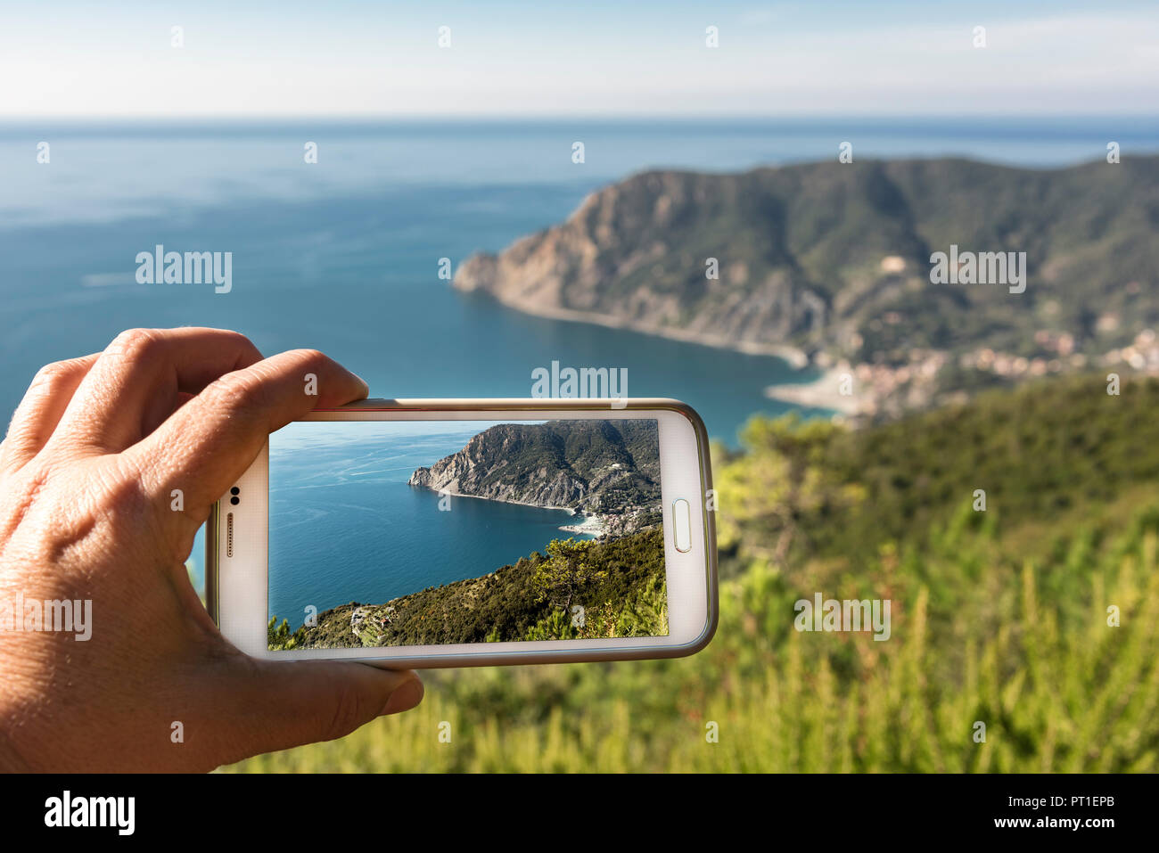 Cell phone picture of bay of monterosso hi-res stock photography and ...