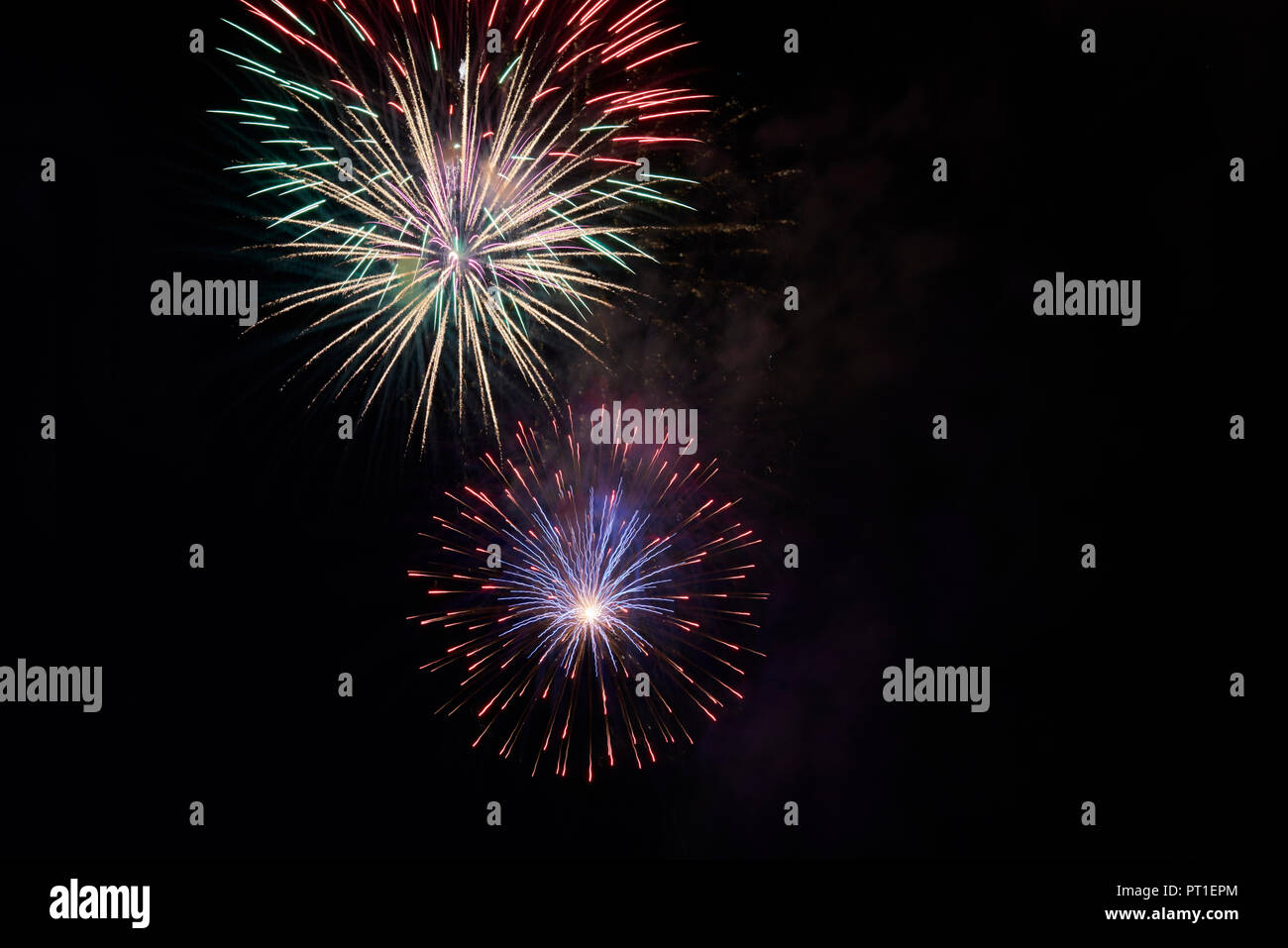 Fireworks at night Stock Photo - Alamy