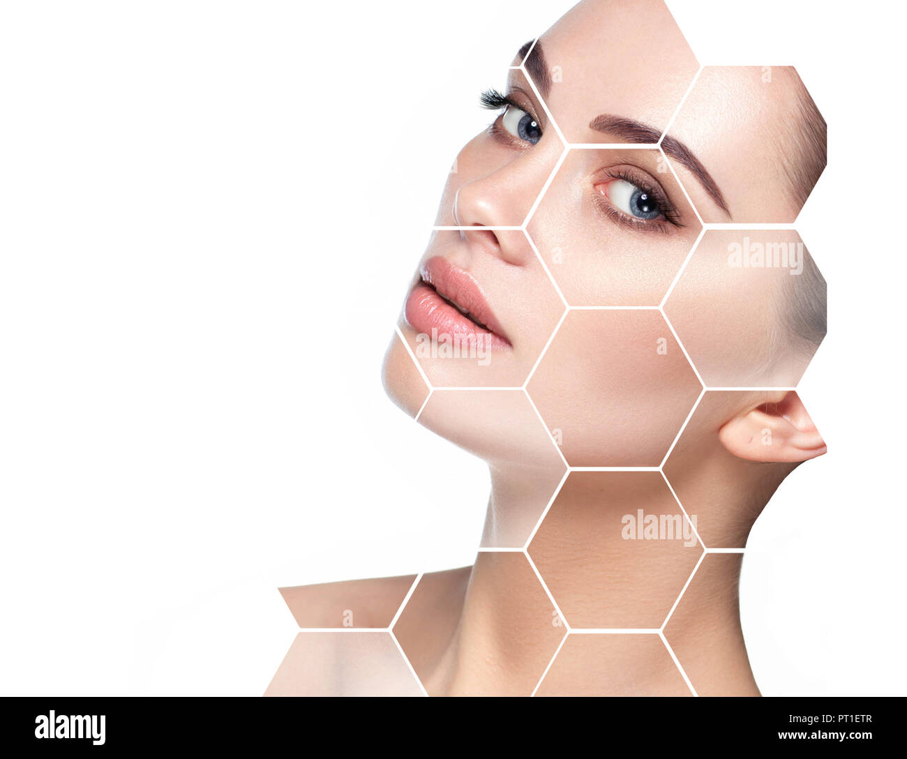 Woman plastic surgery face lines hi-res stock photography and images ...
